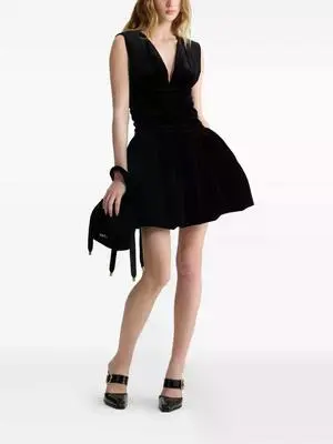 PATOU Velvet Bow Detail Mini Dress - Black