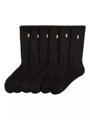 Polo Ralph Lauren Polo Pony Motif Crew Socks Pack Of Six - Black