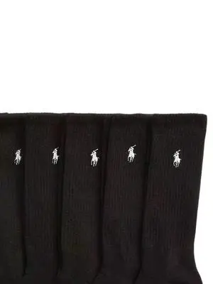 Polo Ralph Lauren Polo Pony Motif Crew Socks Pack Of Six