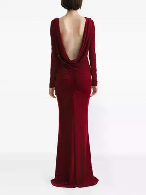 2310 STUDIO Burgundy Cowl Back Maxi Dress - Red