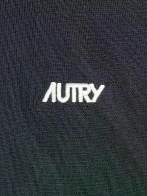 AUTRY Zip-up Cardigan With Striped Sleeves - Blue