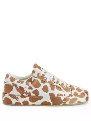 GIUSEPPE ZANOTTI Printed Lace-up Sneakers - Brown