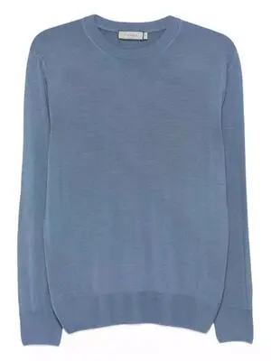 Canali Round-neck Wool T-shirt - Blue