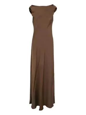 Antonelli Firenze Mara Cowl-Neck Maxi Dress Brown