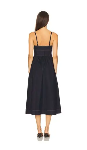 Susana Monaco Denim Corset Midi Dress
