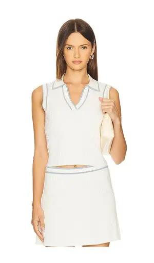 LOVERS AND FRIENDS Pheby Cable Polo Vest - Ivory