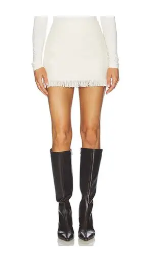 LOVERS AND FRIENDS Greta Tweed Mini Skirt - Cream