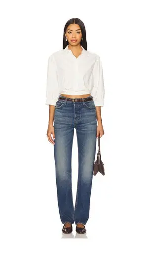 BOBI Puff Sleeve Cropped Top
