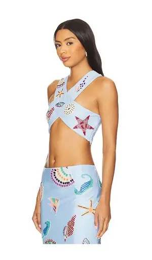 OCEANUS Hand Beaded Top