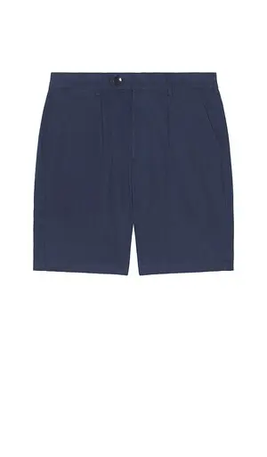BOUND Pleat Smart Canvas Shorts - Navy