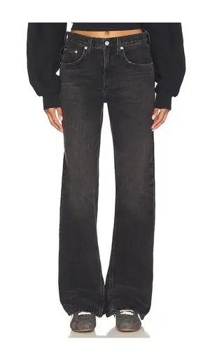AGOLDE Mid Rise Kick Boot Jeans In Wash - Black