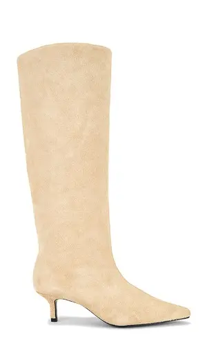 Black Suede Studio Heeled Boots For Women