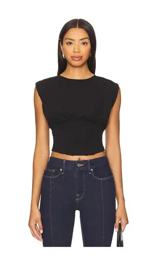 Good American Sleeveless Corset Top - Black