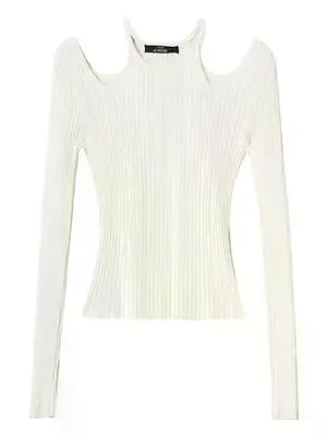 TWINSET Ribbed Cut-out Shoulder Sweater