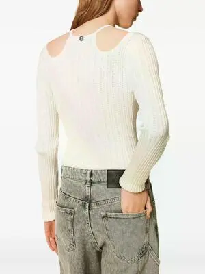 TWINSET Ribbed Cut-out Shoulder Sweater