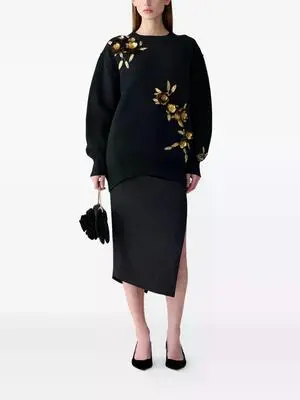 Carolina Herrera Gathered Asymmetric Midi Skirt