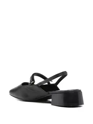 NICOLE SALDANA Poppy Slingback Block-heel Mules - Black