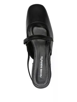 NICOLE SALDANA Poppy Slingback Block-heel Mules - Black