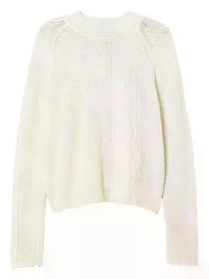 TWINSET Turtleneck Cable Knit Sweater - White