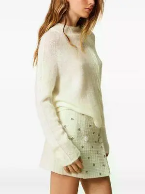 TWINSET Turtleneck Cable Knit Sweater
