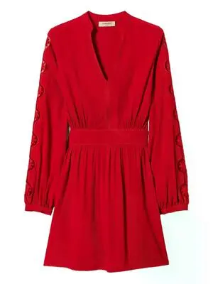 TWINSET Embroidered V-neck Mini Dress