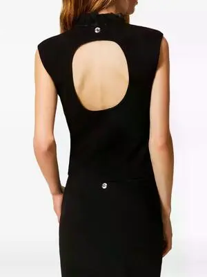 TWINSET Ruffled Neck Knit Top