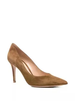 GIANVITO ROSSI 85mm Pointed-toe Stiletto Pumps - Brown