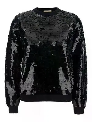 SEMICOUTURE Sequin Embellished Virgin Wool-cashmere Blend Sweater - Black