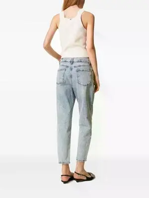 TWINSET Sequined Embroidered Denim Jeans