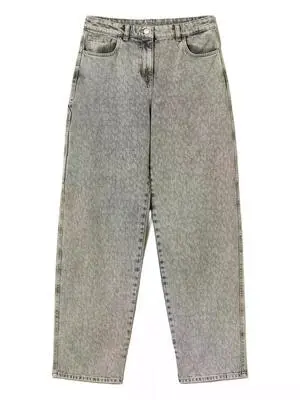 TWINSET Utility Pocket Logo Patch Jeans - Grey