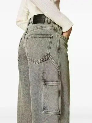 TWINSET Utility Pocket Logo Patch Jeans - Grey