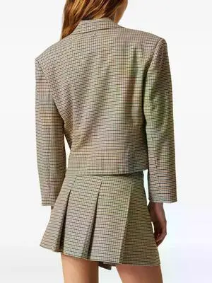 TWINSET Houndstooth-pattern Double-breasted Blazer