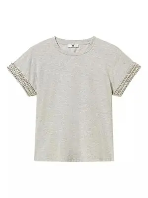 TWINSET Embellished Cotton-blend T-shirt
