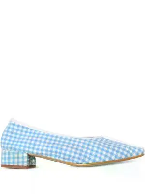 ABOUT ARIANNE 30mm Gingham Pumps - Blue