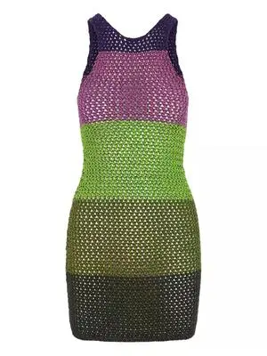 AGR Striped Crochet Mini Dress