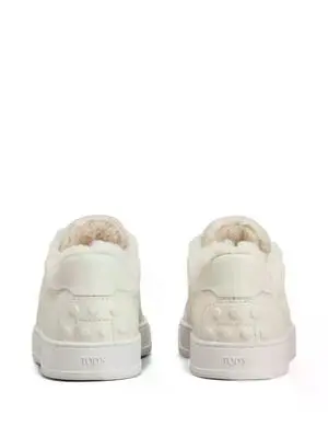 TOD'S Shearling-trimmed Leather Sneakers