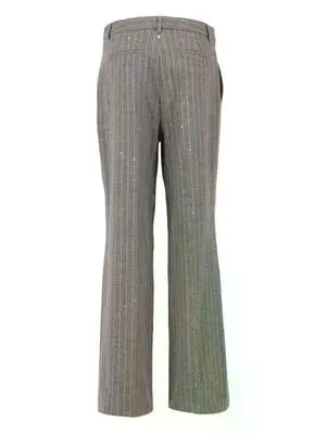 Lorena Antoniazzi Sequin-embellished Pinstriped Trousers