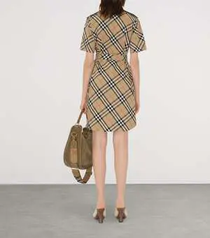 Burberry Cotton Check Mini Shirt Dress