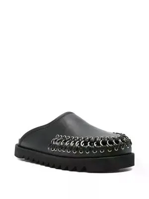 TOGA VIRILIS Chain-embellished Leather Mules