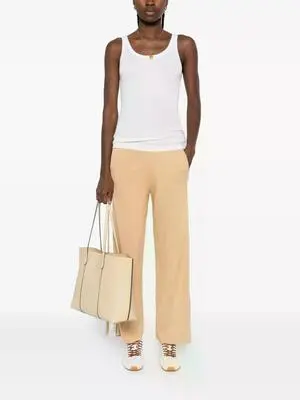Elisabetta Franchi Logo Detail Trousers - Neutrals