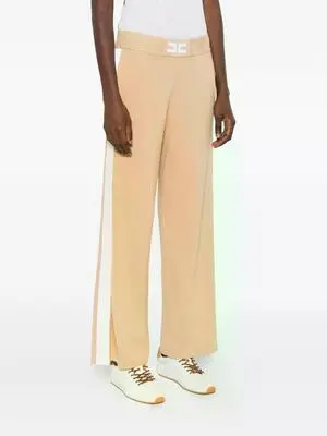 Elisabetta Franchi Logo Detail Trousers - Neutrals