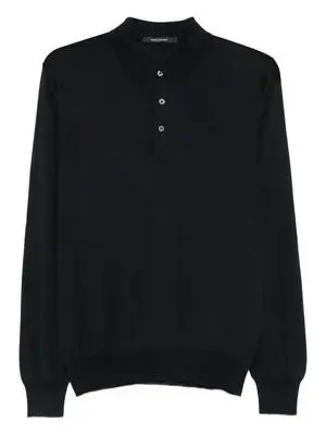 Tagliatore Pablo Long-sleeve Polo Shirt - Blue