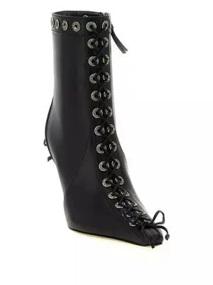 Mach & Mach 95mm Lace-up Studded Ankle Boots