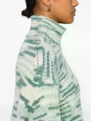 Marc O'polo High-neck Striped Sweater - Green