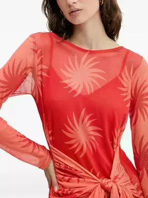 NEVER FULLY DRESSED Mesh Geometric Print Mini Dress