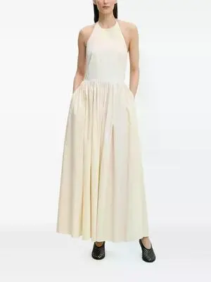 ISABELLE BLANCHE Halter-neck Maxi Dress - Neutrals
