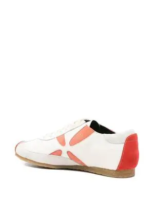 STEFAN COOKE Leather Flower-detail Lace-up Sneakers - Neutrals