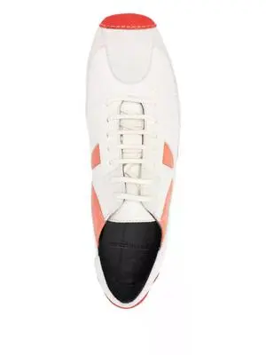 STEFAN COOKE Leather Flower-detail Lace-up Sneakers - Neutrals