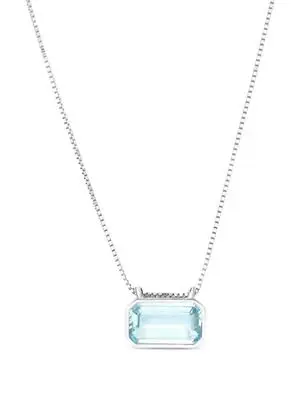 YI COLLECTION Platinum Nouveau Aquamarine Necklace