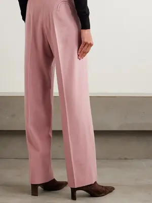 BLAZÉ MILANO Fox Pleated Wool And Cashmere-blend Tapered Trousers